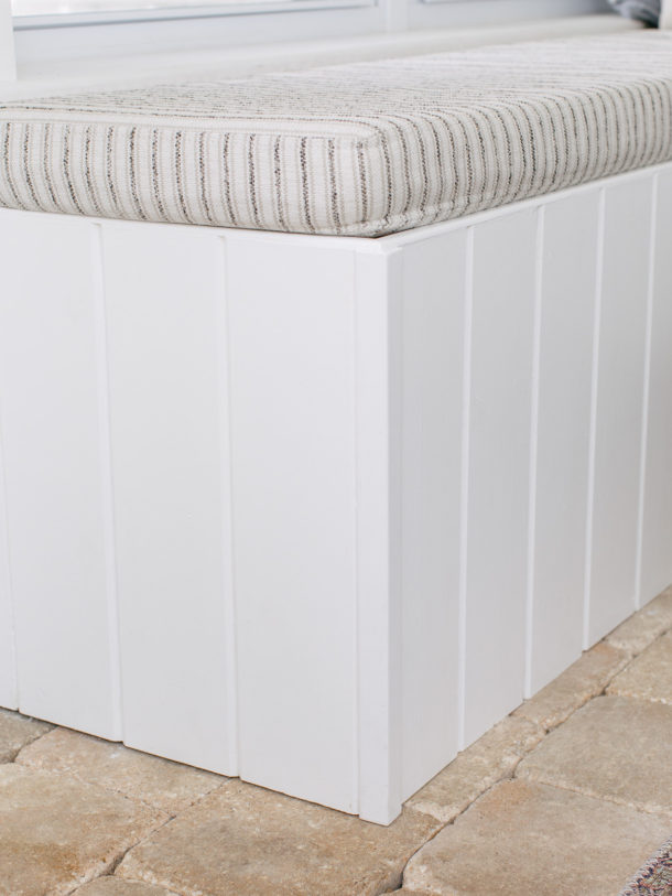 DIY Corner Bench In Our Sunroom | Laine and Layne