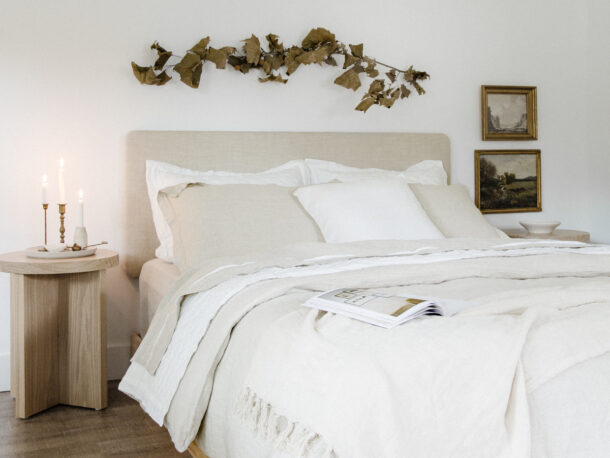 Cozy Fall Bedroom & DIY Linen Headboard | Laine and Layne