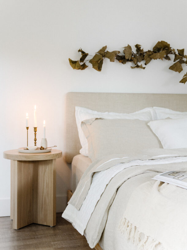 Cozy Fall Bedroom & DIY Linen Headboard | Laine and Layne