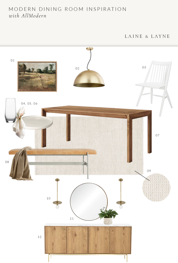 Modern Dining Room Design Board + Tips for Adding Character to a Modern ...