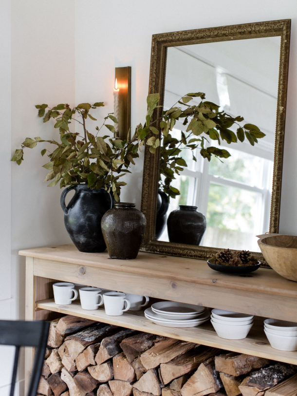 DIY Firewood Holder Console Table | Laine and Layne