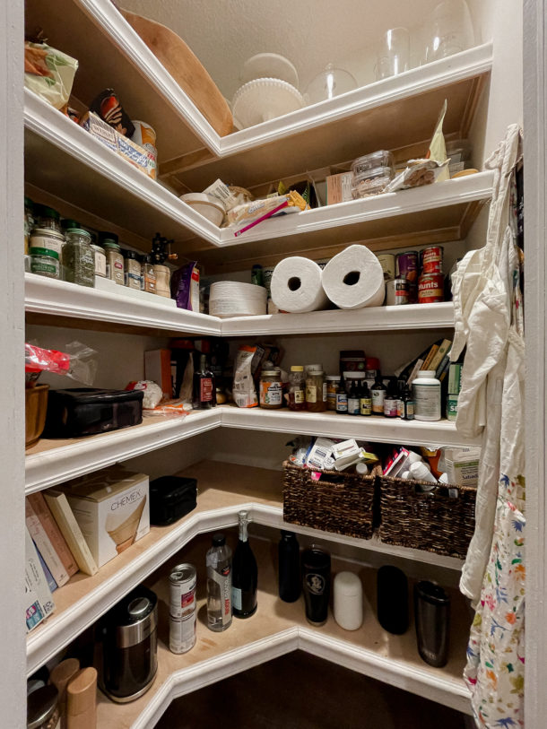 Pantry Reveal : How To Update A Dated Corner Pantry | Laine and Layne