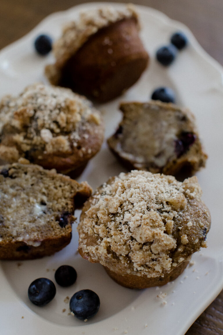 Banana Blueberry Streusel Muffins | Laine and Layne