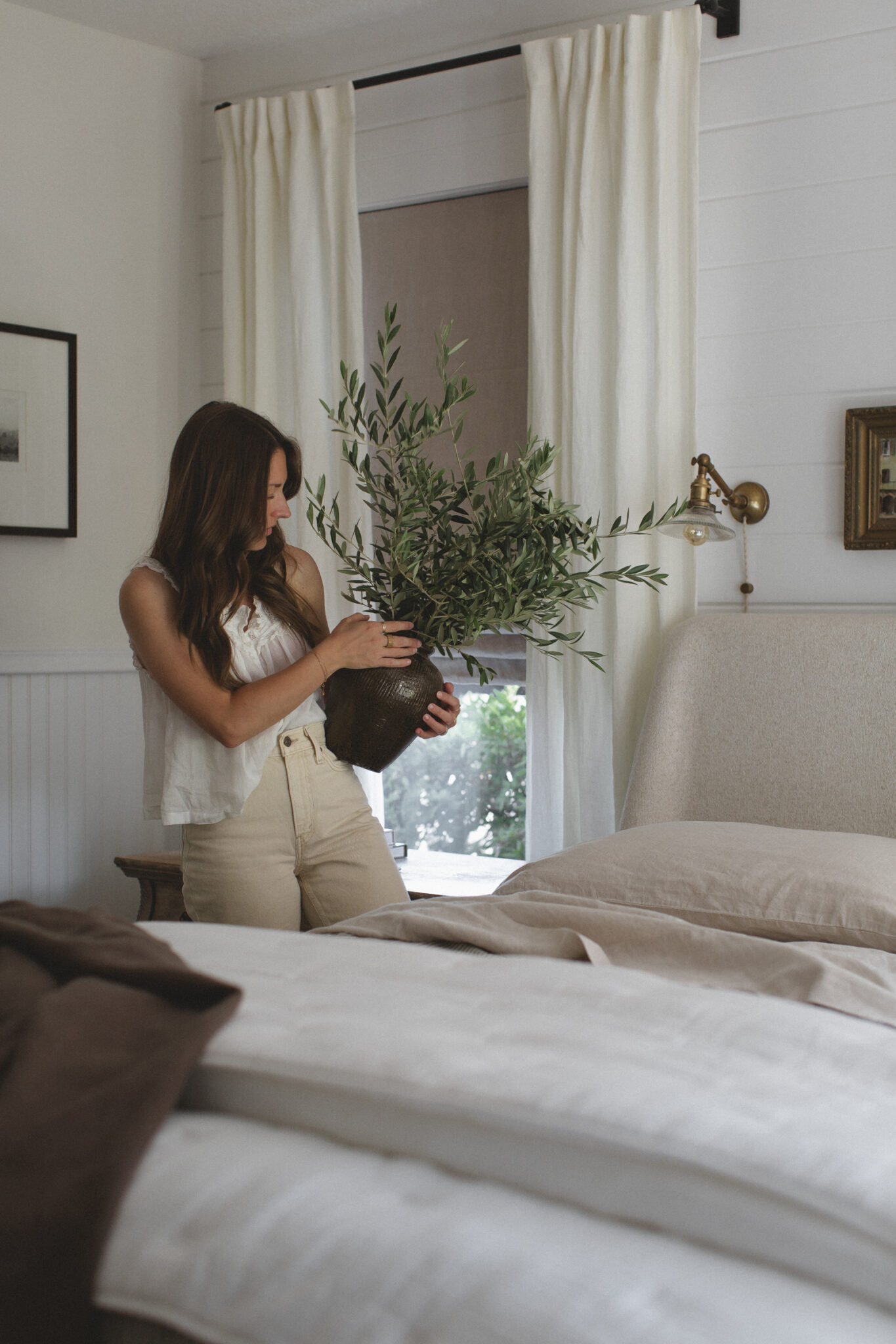 A Neutral Layered Summer Bedroom with Banana Republic Home | Laine and ...