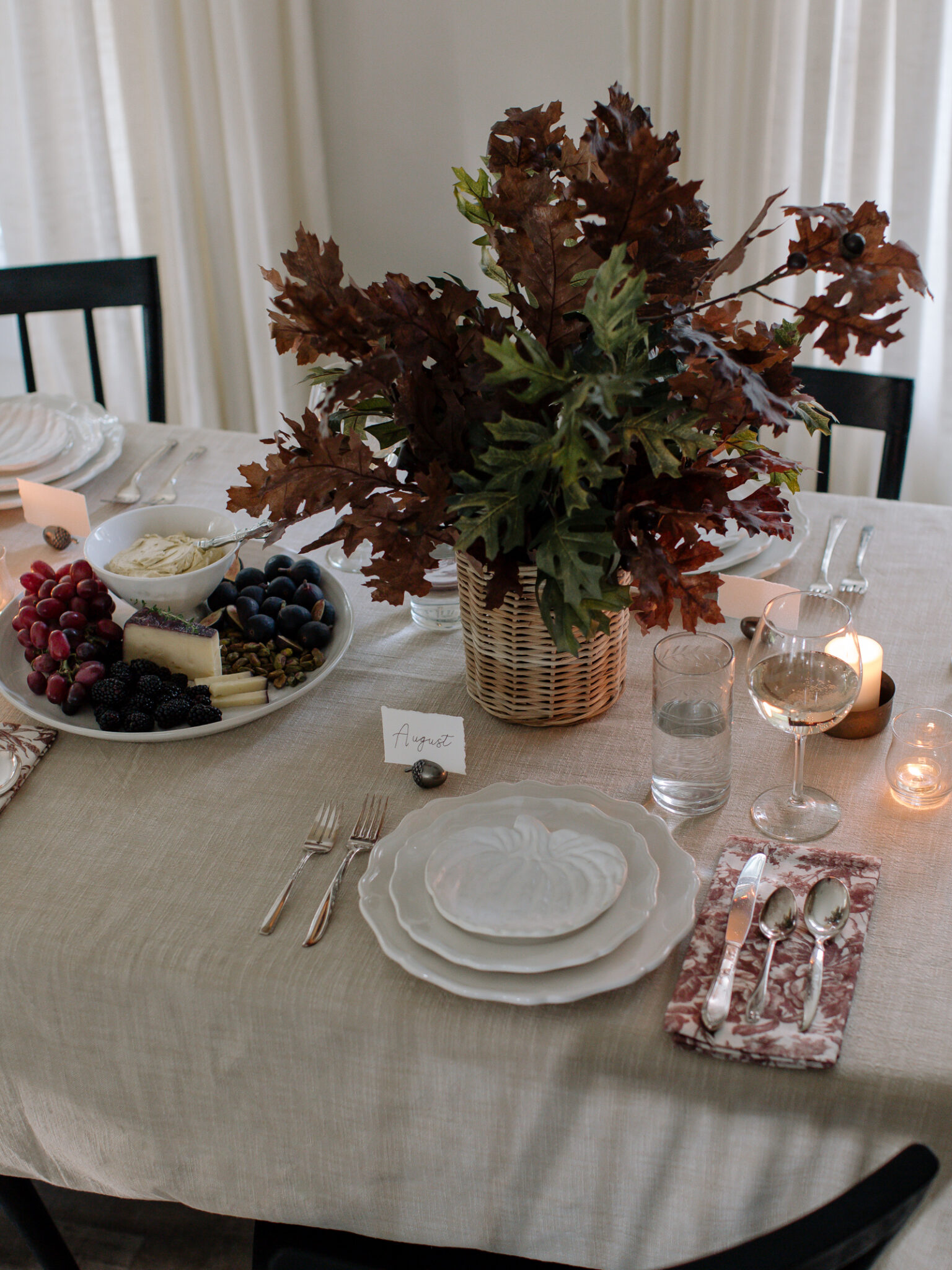 Fall to Thanksgiving Dinner Tablescape | Laine and Layne