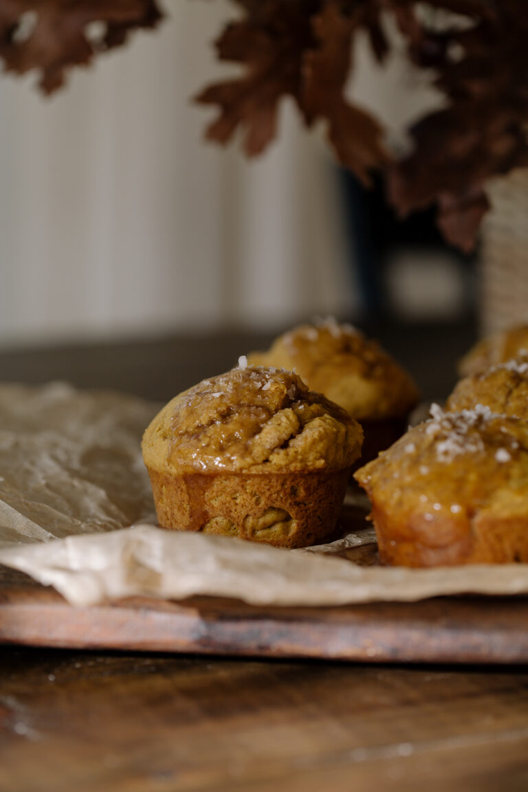 Pumpkin Muffins With Vanilla Apple Glaze Recipe | Laine and Layne