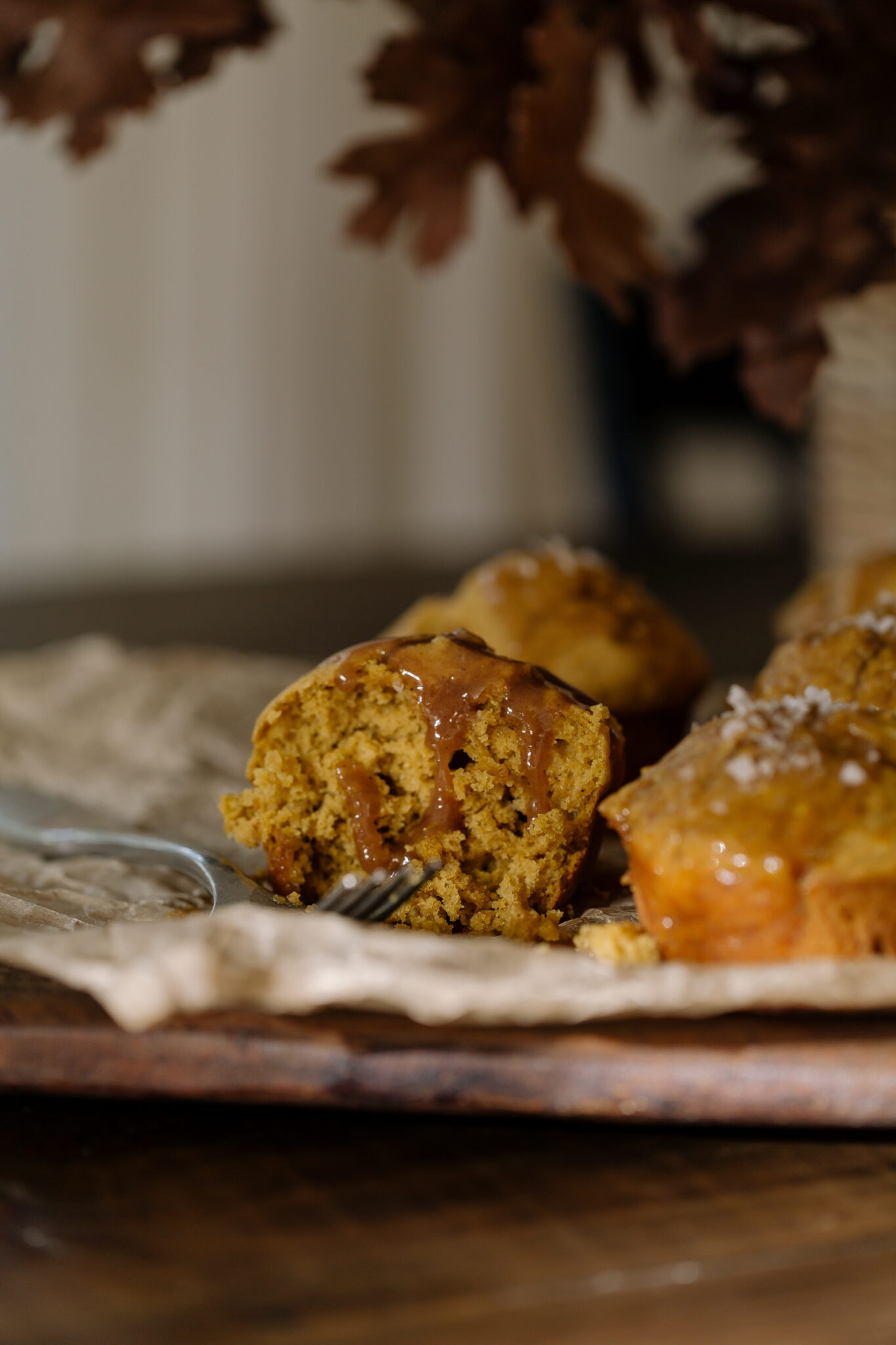 Pumpkin Muffins With Vanilla Apple Glaze Recipe | Laine and Layne